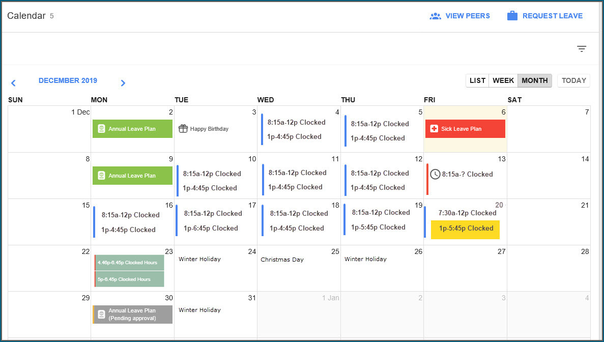 Applaud-How To View the Leave Calendar