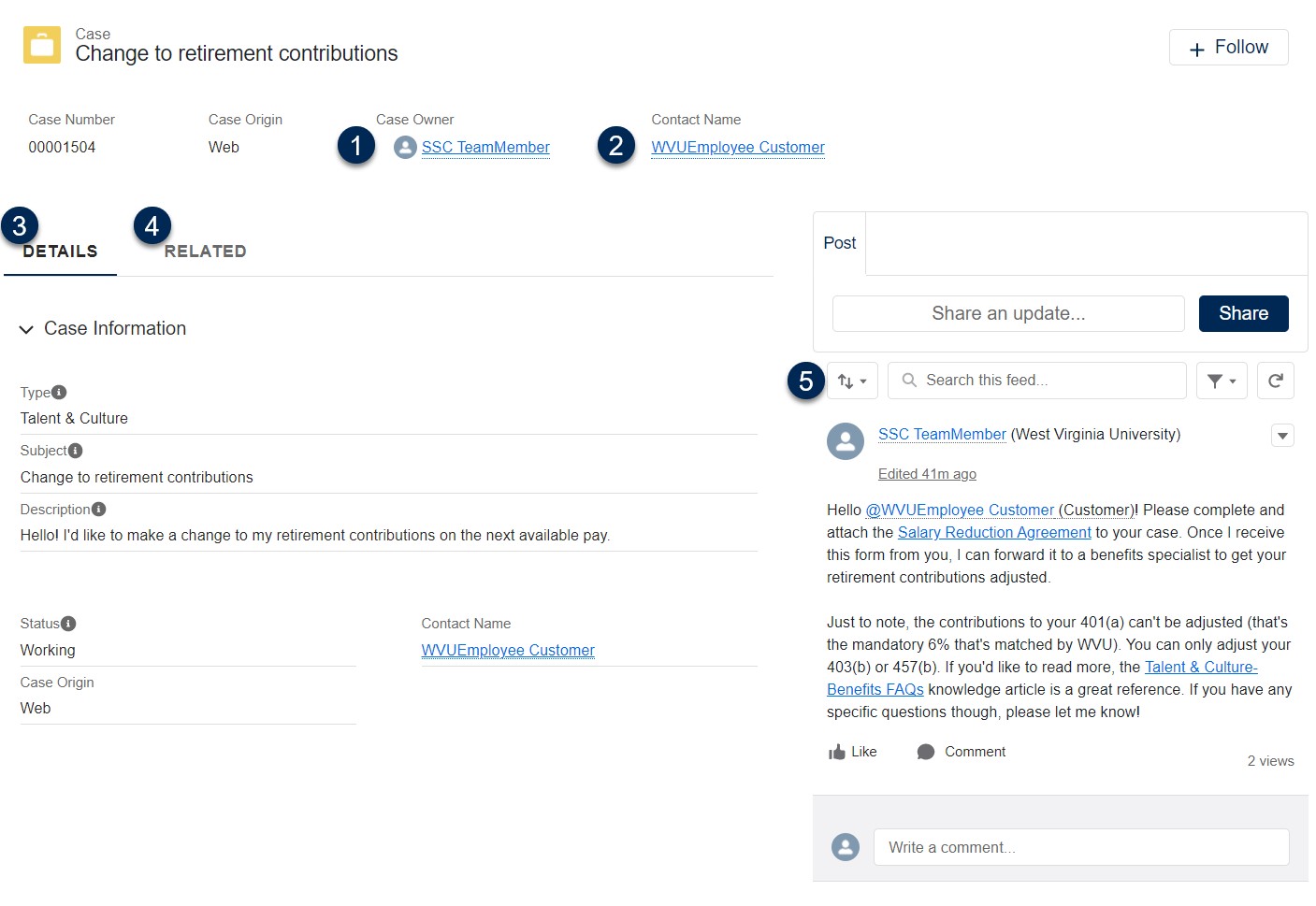 Shared Services Center Community- Cases